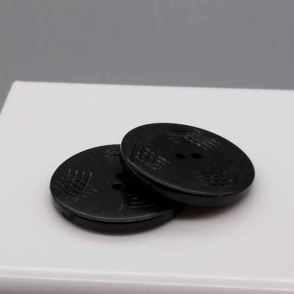 Office | Vintage Black Carved Celluloid Buttons Licorice Wafer ...